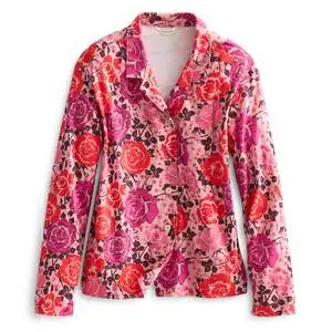 VERA BRADLEY Long-sleeved Button-down Pajama Top - Pink