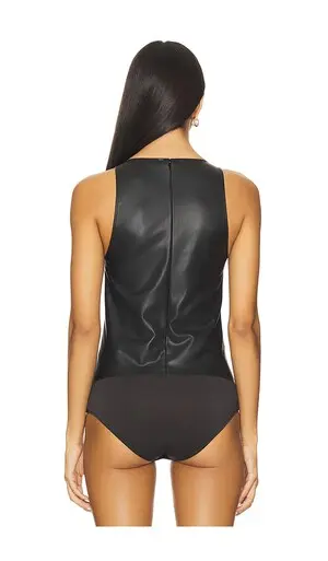 Lapointe Faux Leather Halter Bodysuit