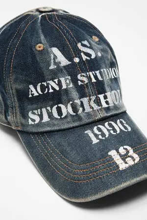 Acne Studios Logo Baseball Cap - Mid Blue