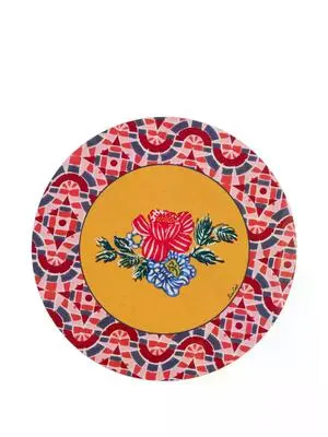 LISA CORTI Floral-print Placemat (pack Of Two) Red
