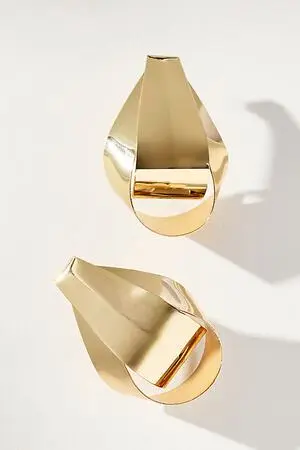 Anthropologie Sculptural Drop Earrings - Gold
