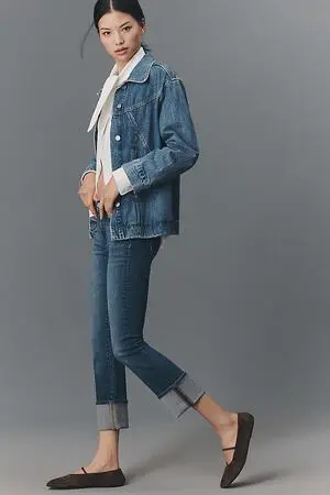 DL1961 Mara Mid-rise Cuffed Straight-leg Jeans - Solace