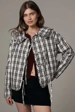 Maeve The Hazel Quilted Plaid Jacket