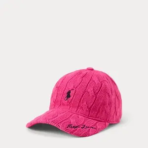 Ralph Lauren Cable-knit Cotton Ball Cap - Pink