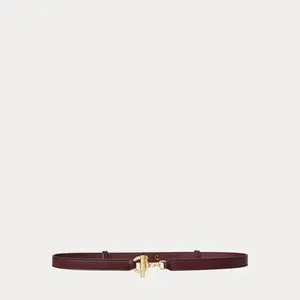 Ralph Lauren Ralph Lauren Leather Toggle Skinny Belt Dark Garnet