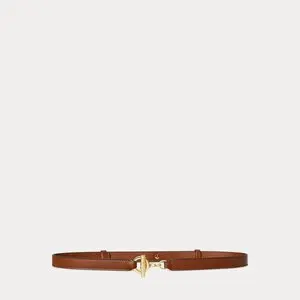 Ralph Lauren Ralph Lauren Leather Toggle Skinny Belt Lauren Tan