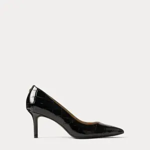 Ralph Lauren Lanette Croc-embossed Leather Pump