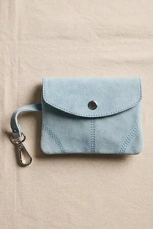 Free People Lyra Suede Wallet - Ice Blue