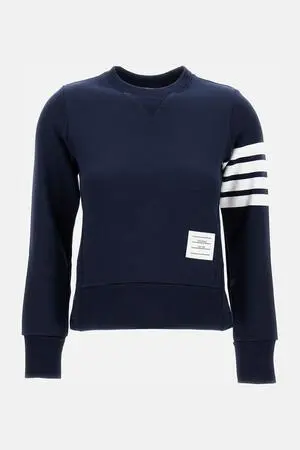 Thom Browne Crewneck Sweatshirt With 4-bar Stripes - Blue