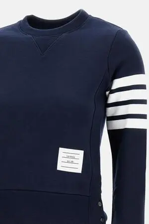 Thom Browne Crewneck Sweatshirt With 4-bar Stripes - Blue