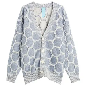 EBIT Chunky Octagon Knit Cardigan