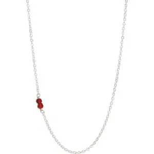 NASHELLE Semiprecious Stone Chain Necklace - Ruby Sterling Silver
