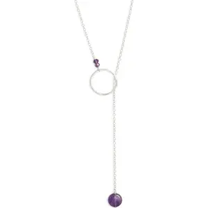 NASHELLE Gwyneth Semiprecious Toggle Necklace - Amethyst/sterling Silver
