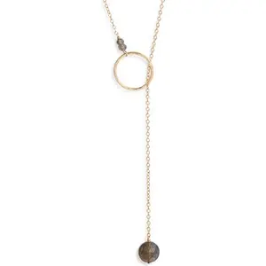 NASHELLE Gwyneth Semiprecious Toggle Necklace - Labridorite/gold Fill