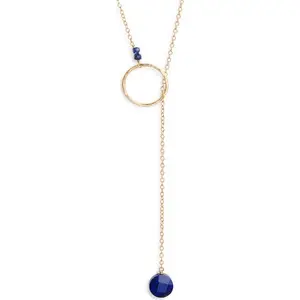 NASHELLE Gwyneth Semiprecious Toggle Necklace - Lapis/gold Fill