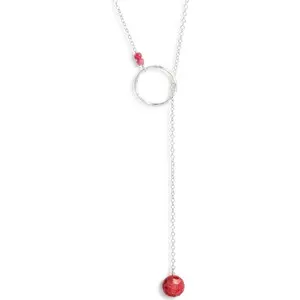 NASHELLE Gwyneth Semiprecious Toggle Necklace - Ruby/sterling Silver