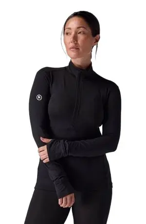 BACKCOUNTRY Pines Microgrid Ultra-lt Baselayer 1/4-zip Top - Black