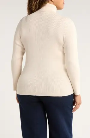 Jones New York Ribbed Turtleneck Sweater