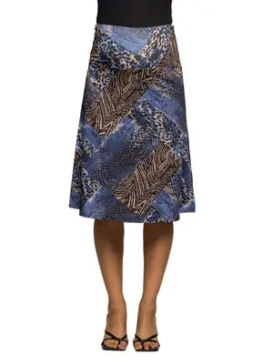24seven Comfort Apparel Animal Print Skirts