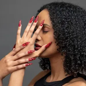 3H NAILS Scarlet Flame Luxury Handmade Press On Nails - Red
