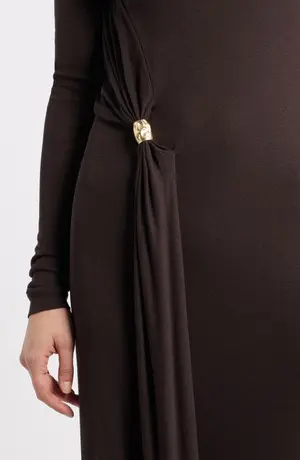 BOSS Evargo One-shoulder Long Sleeve Gown