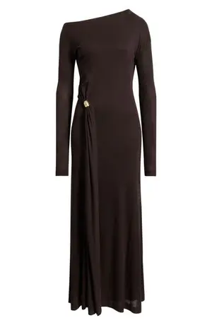 BOSS Evargo One-shoulder Long Sleeve Gown