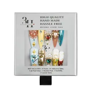 3H NAILS Majestic Fantasy Luxury Handmade Press On Nails - Multicolor