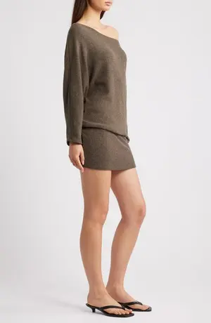 BELLA VENICE Izzy Off-the-shoulder Long Sleeve Sweater Mini Dress