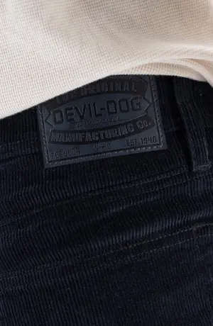 DEVIL-DOG DUNGAREES Stretch Corduroy Five Pocket Pants - Black