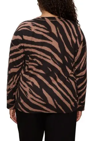 Sanctuary Zebra Stripe Crewneck Sweater