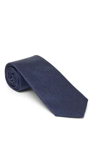 Brunello Cucinelli Textured Silk Twill Tie Denim