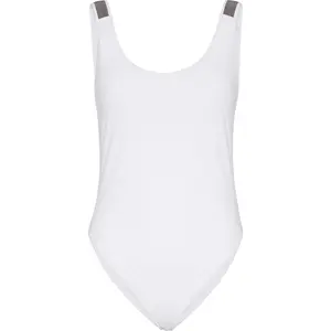 Brunello Cucinelli Techno Jersey One-piece Swimsuit - White