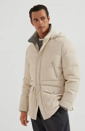 Brunello Cucinelli Taffeta Down Jacket - Oat