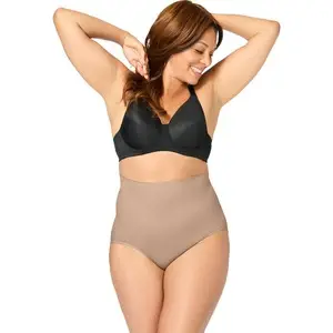 SECRET SOLUTIONS Instant Shaper Medium Control Seamless High Waist Brief - Nude