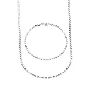 DONATELLO GIAN Sterling Beaded Necklace And Bracelet Set - Silver