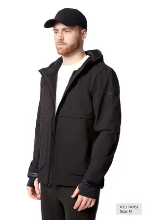 ALPINE NORTH Fleece Lined Softshell Windbreaker - Black