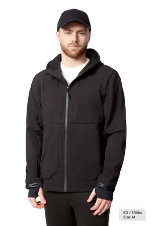 ALPINE NORTH Fleece Lined Softshell Windbreaker - Black