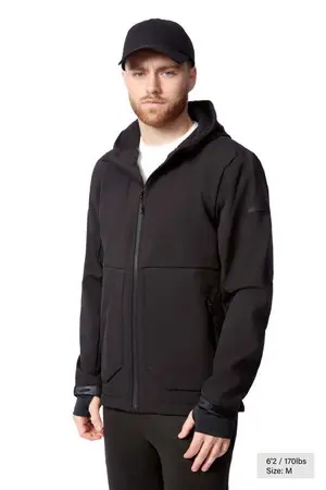 ALPINE NORTH Fleece Lined Softshell Windbreaker - Black