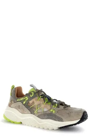 FLOWER MOUNTAIN Yamabushi Sneaker - Taupe Lime