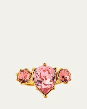 Oscar De La Renta Crystal Prong Ring - Rose