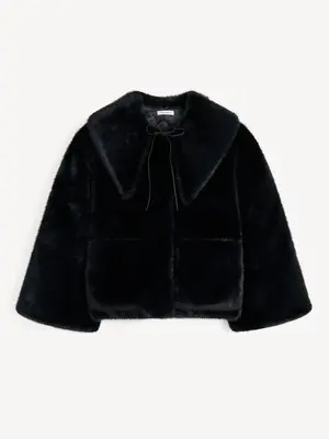 BY MALENE BIRGER Jacquie Faux Fur Jacket - Black