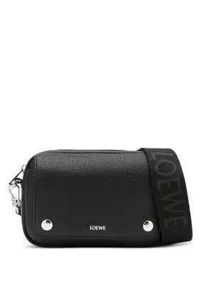 Loewe Pebble Small Leather Crossbody Bag - Black