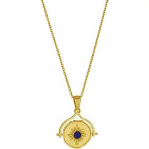 OTTOMAN HANDS Lapis Fidget Necklace - Gold