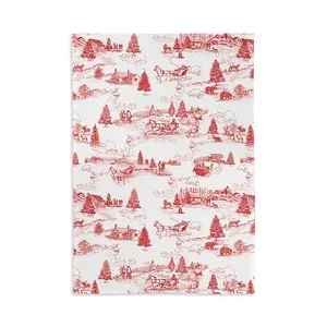 KAF HOME Winter 2025 Kitchen Dish Towel - Winter Toile Red