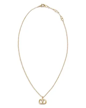 Valentino Garavani Logo Pendant Necklace - Gold