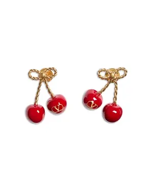 Valentino Garavani Cherry Drop Earrings - Brass/red