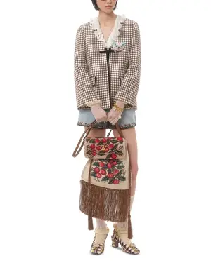 Valentino Garavani Beaded Vlogo Top Handle Shoulder Bag - Red Multi