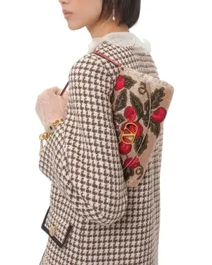 Valentino Garavani Beaded Vlogo Top Handle Shoulder Bag - Red Multi