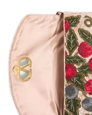 Valentino Garavani Beaded Vlogo Top Handle Shoulder Bag - Red Multi