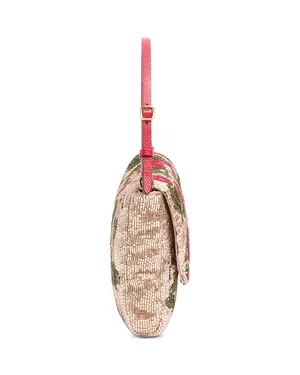 Valentino Garavani Beaded Vlogo Top Handle Shoulder Bag - Red Multi